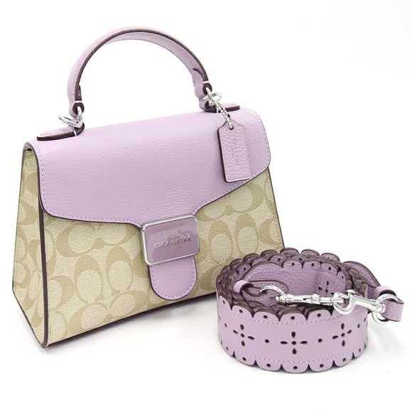 OTHERS | Bags | Coach Handbag Signature Ca233 Beige Light Purple Pvc ...